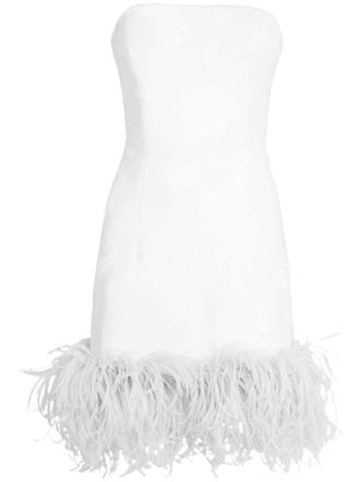16Arlington robe courte Minelli &agrave; ornement de plumes - Blanc