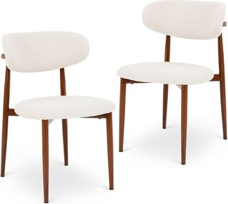 IDIMEX Esszimmerstuhl ACOSTA 2er Set, Wei&szlig; - St&uuml;hle Set f&uuml;r Essbereich, Essstuhl mit Stoffbezug, K&uuml;chenstuhl mit bequemer Sitzh&ouml;he, Stabiles Metallgestell un