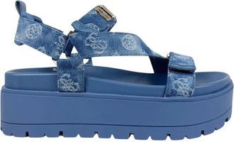 Guess Femme, Chaussures, Bleu, Taille: 35 EU Fetta Denim Sandales
