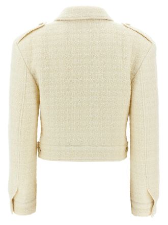 Givenchy Wool Tweed Military Blazer - Cream