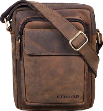 STILORD Jannis Leder Umhängetasche Männer klein Vintage Messenger Bag Herren-Tasche Tablettasche für 9.7 Zoll iPad Schultertasche aus echtem Leder, Farbe:colo