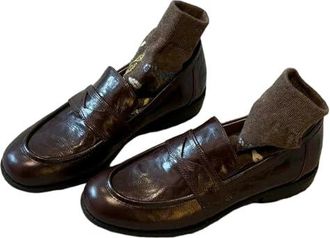 Generic SLJYM Mocassins plats pour femme Chaussures r&eacute;tro tendance automne classique robe de marche, marron, 36.5 EU