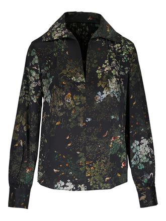 Vince blouse &agrave; fleurs imprim&eacute;es - Noir