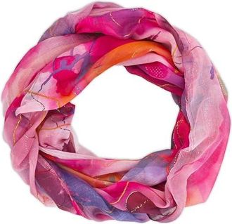 styleBREAKER écharpe tube femme Aquarelle Glow avec accents métalliques | écharpe boucle légère, douce, fluide et respirante pour le printemps et lété, couleur:Ros