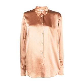 Forte_Forte Elegantes- rosafarbenes Satin-Viskose Langarmhemd - - Blouses & Shirts - Damen - Rosa - L