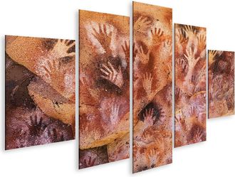 Islandburner Bild auf Leinwand H&auml;nde an der H&ouml;hlenwand Steinzeit Kunstwerk Bilder Wandbilder Poster