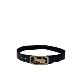 Celine Ceinture Vintage Celine &agrave; logo Carrosse Pr&eacute;-poss&eacute;d&eacute;e - Femme - Pre-owned - Noir - Taille: ONE Size