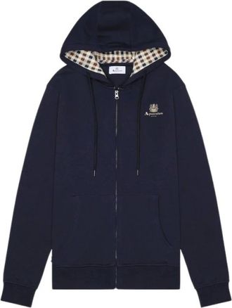 Aquascutum Homme, Sweatshirts et sweats &agrave; capuche, Bleu, Taille: XL Small Logo Fullzip Sweat &agrave; capuche
