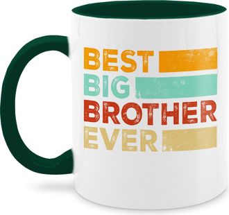 Shirtracer Tasse Tassen 325ml - Best Big Brother Ever Bester großer Bruder aller Zeiten Geschenk - 325 ml - Dunkelgrün - tasse+großer+bruder große brüder fuer de