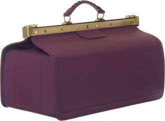 Ledershop24 Greenland Nature Montana Arztkoffer Doktorkoffer Arzttasche Doktortasche Hebammentasche Doc Case Koffer aus feinstem Leder lila - Geschenkset Greenlan