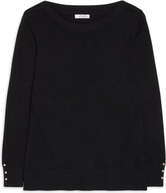 Fiorella Rubino Femme, Pulls, Noir, Taille: 40 FR Top &agrave; Manches Longues avec Encolure Bateau