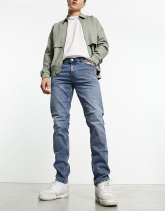 Only & Sons Only & Sons - Loom - Schmal geschnittene Jeans in blaugrauer Waschung