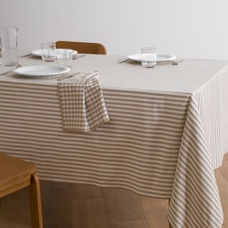 La Redoute Interieurs Nappe Ray&eacute;e Tiss&eacute;-teint 30% Coton Recycl&eacute; Soizic