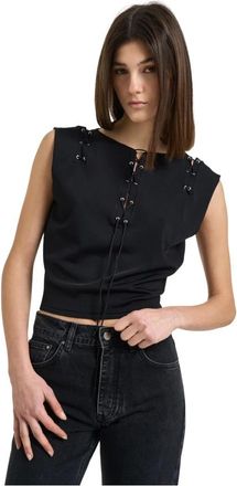 Iro Iro, Femme, Tops, Noir, Taille: 38 FR Felicine Lace-up Top
