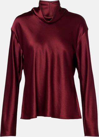 Leset Top Barb à col roulé en satin