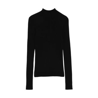 Twinset Femme, Pulls, Noir, Taille: 42 FR Pull Col Roulé en Maille Côtelée