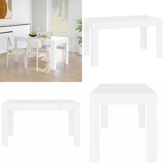 vidaXL Vidaxl - Table à manger Blanc 140x74,5x76 cm Bois dingénierie - Table à Manger - Table Blanche - Table Design - Table Moderne - Table Extensible