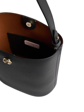 Coccinelle Womens Bucket Bag Black-Cognac Bovine Leather - Bucket-Bags Black/cognac