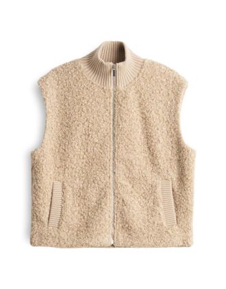 OPUS Damen Sweatjacke | GULUNI Regular Sweatweste in Boucl&eacute; Optik Macadamia, 36