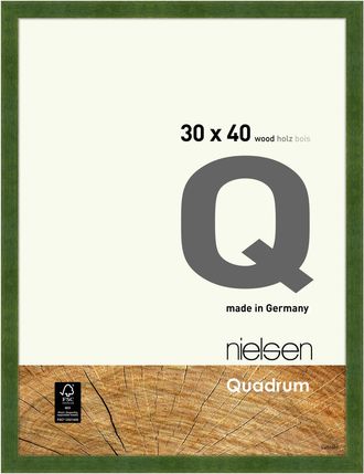 Nielsen Design Bilderrahmen, 30 x 40 cm, Holz, Grün, Fotorahmen zum Aufhängen im Hoch- & Querformat, Echtglas, Quadrum