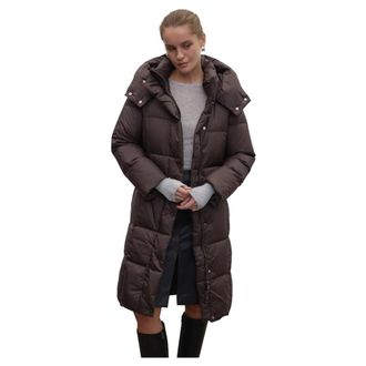 Estro & Luminara Femme, Manteaux, Brun, Taille: 40 FR Manteau Long en Duvet