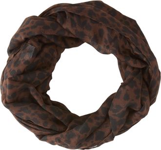 Tom Tailor Damen 1049567 Plus Size-Schlauchschal mit Print, 39041-Brown Black Small Leo, OneSize