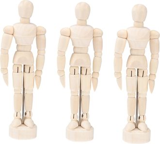 NUOBESTY 3St Gelenkpuppe Modelle holzfiguren holzdeko DIY-Puppen Schaufensterpuppe Modell aus Holz Zeichnungsmodell ganzer K&ouml;rper Marionette Handmodell schm&uuml;ck