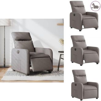 vidaXL Relaxsessel Elektrisch Taupe Stoff - Fernsehsessel - Elektrischer Sessel - Relaxsessel - Bequeme Lounge - R&uuml;ckenlehne Verstellbar