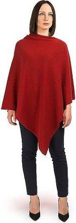 DALLE PIANE CASHMERE Poncho 100% cachemire - Femme, Couleur: Rouge, Taille unique