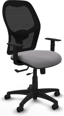 Piqueras y Crespo Drehstuhl mit 1D-Armen, h&ouml;henverstellbare Lendenwirbelst&uuml;tze, ausgestattet mit Syncro/Translack und Schneideschaum, Schwarz/Grau