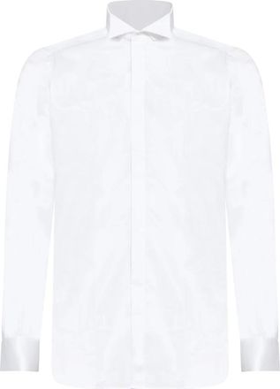 D4.0 Homme, Chemises, Blanc, Taille: S Chemise &agrave; Col Anglais en Coton