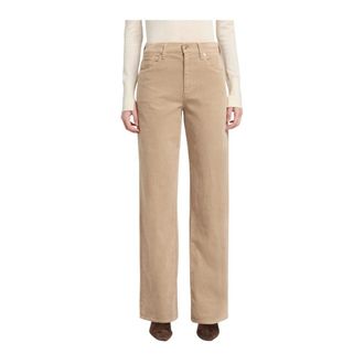 7 For All Mankind Stovepipe Straight Corduroy Hosen - - Trousers - Damen - Beige - W24