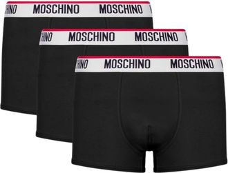 Moschino Homme, Sous-v&ecirc;tements, Noir, Taille: XS Lot de 3 boxers Logo Band