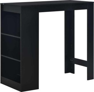 vidaXL Table de bar avec &eacute;tag&egrave;re Noir 110x50x103 cm