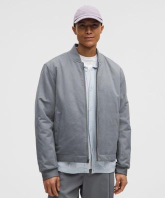 lululemon Isolierte Bomberjacke aus f&uuml;r M&auml;nner - Baumwollmischung - Gr&ouml;&szlig;e 2XL in Solar Grey