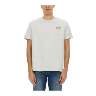 A.P.C. Logo Baumwoll-T-Shirt - - Tops - Damen - Grau - L