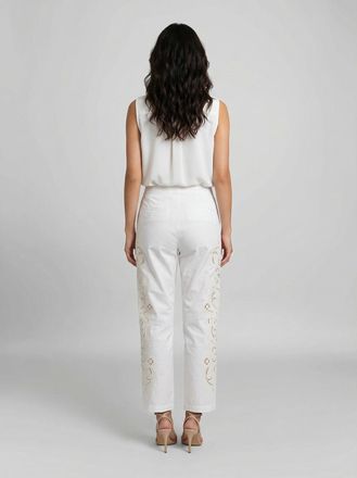 Dolce & Gabbana Womens White Cotton Casual Pants