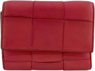 Bottega Veneta Portefeuille Tri-fold Pre-owned - Femme - Pre-owned - Rouge - Taille: ONE Size