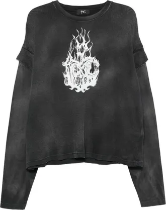 Thug Club Graphic-print Layered-sleeve Sweatshirt