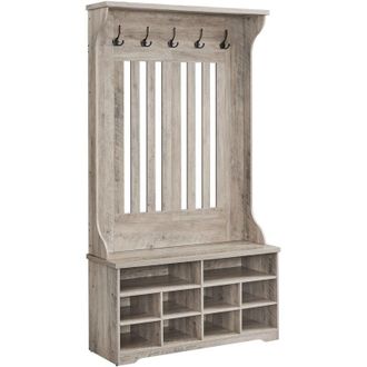 Vasagle Vasagle - Meuble dEntr&eacute;e, Porte-manteau avec Banc &agrave; Chaussures, Vestiaire, Rangement pour Chaussures, 5 Crochets Triples, Gain de Place, pour