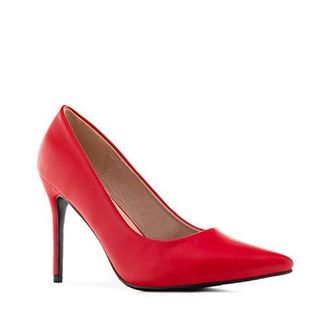 Andres Machado Escarpins pour Femme por l´été en Simili Cuir à Bout Pointu - AM5371 - Talon Aiguille - Talon Classique et Confortable - Rouge, EU 35