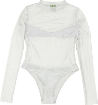 Not After Ten Tulle Medium Neck Bodysuit - Silver