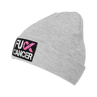 Generic Fuck Cancer Soutien Au Cancer du Sein Homme Femme Bonnets Hiver Classique Skull Cap Souple Watch Cap pour Casque Moto Sport Jogging