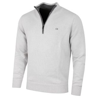 Calvin Klein Golf Herren Baumwollpullover - Helles Silber - XXXXXL