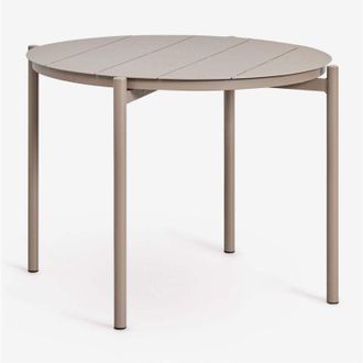 Sklum Runder Gartentisch &Oslash;110 cm aus Aluminium Elton Moka Braun