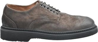 Pantanetti Distressed Brown Suede Lace-Up Shoes With Sole - Gr. 40 (EU) - in Grau