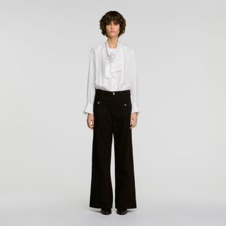 Sandro Pantalon droit &agrave; poches en velours