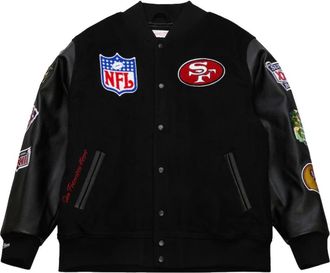 Mitchell & Ness Homme, Vestes, Noir, Taille: M San Francisco 49ers Varsity Letterman Jacket