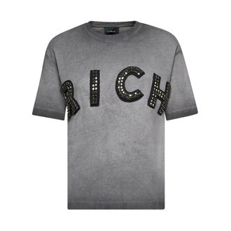 John Richmond T-shirt avec application de lettres - Femme - Tops - Gris - Taille: 40 FR