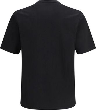 Saint Laurent Embroidered Logo Cotton T-Shirt - Black